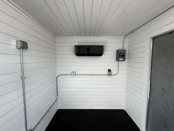 20ft 20’ Slate Gray Shiplap 120V Shipping Container Office Mini Split ...